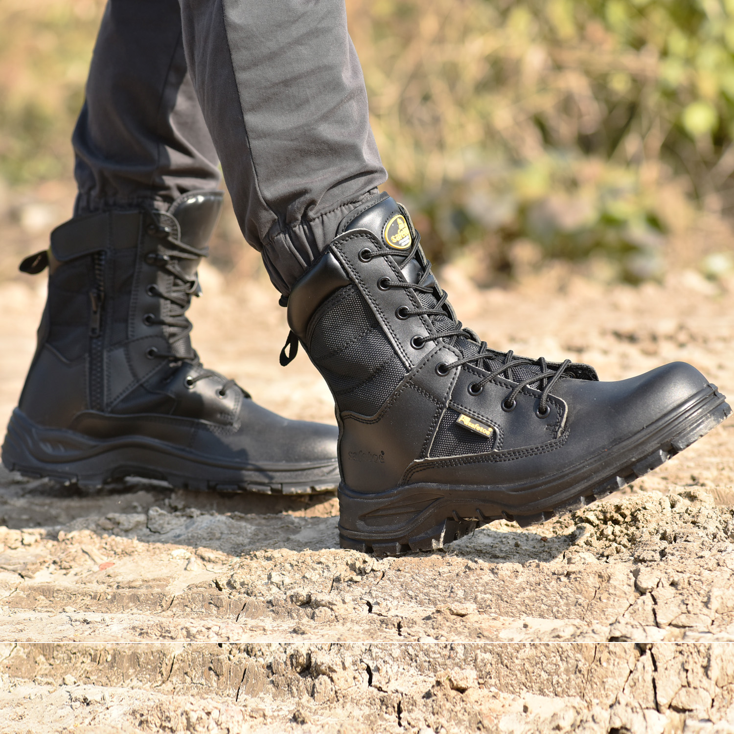 Safetoe 8" Military Zip Design Steel Toe Work Boots | Safetoe Official Shop